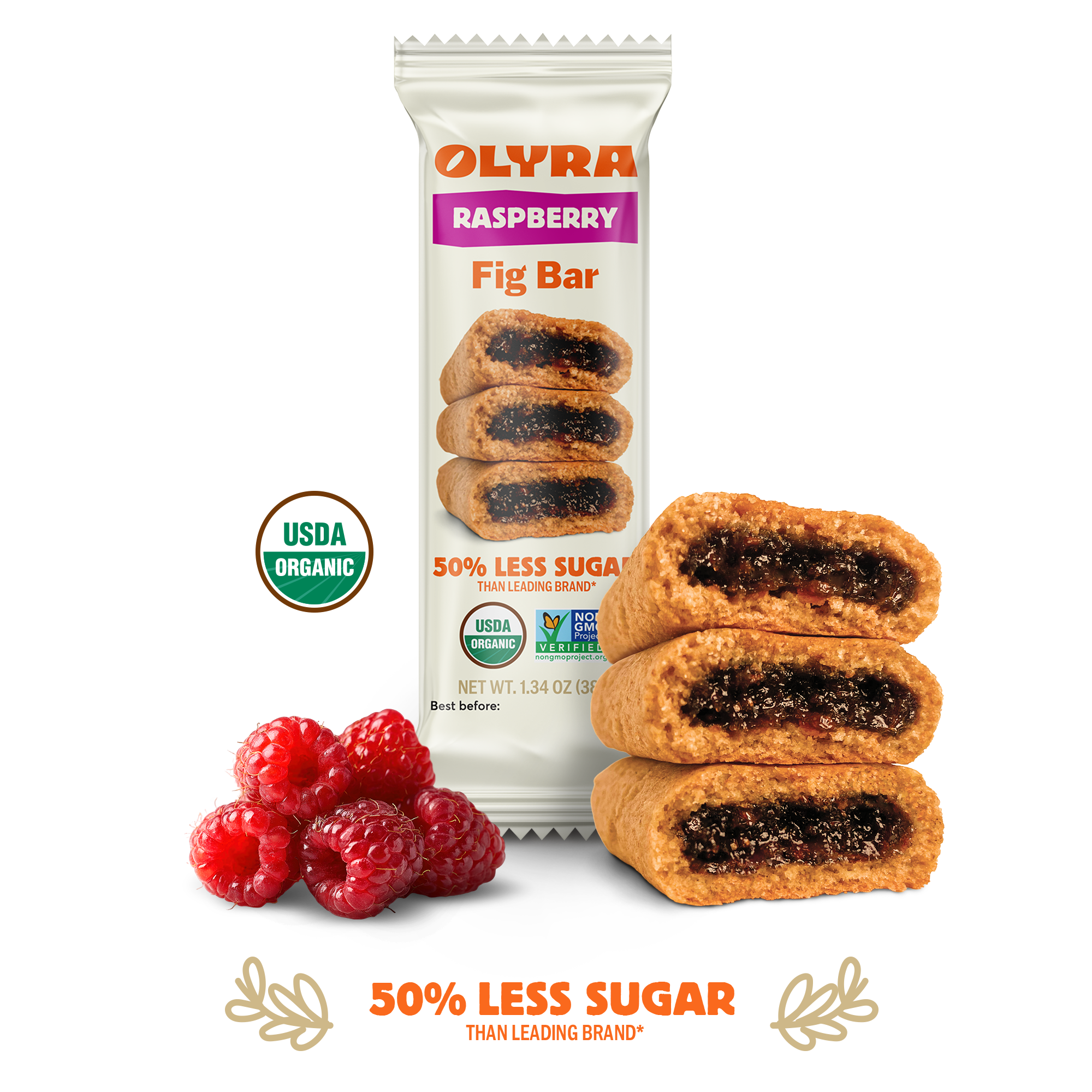 Olyra Raspberry Fig Bars - Organic ancient grains and 50% less sugar ...