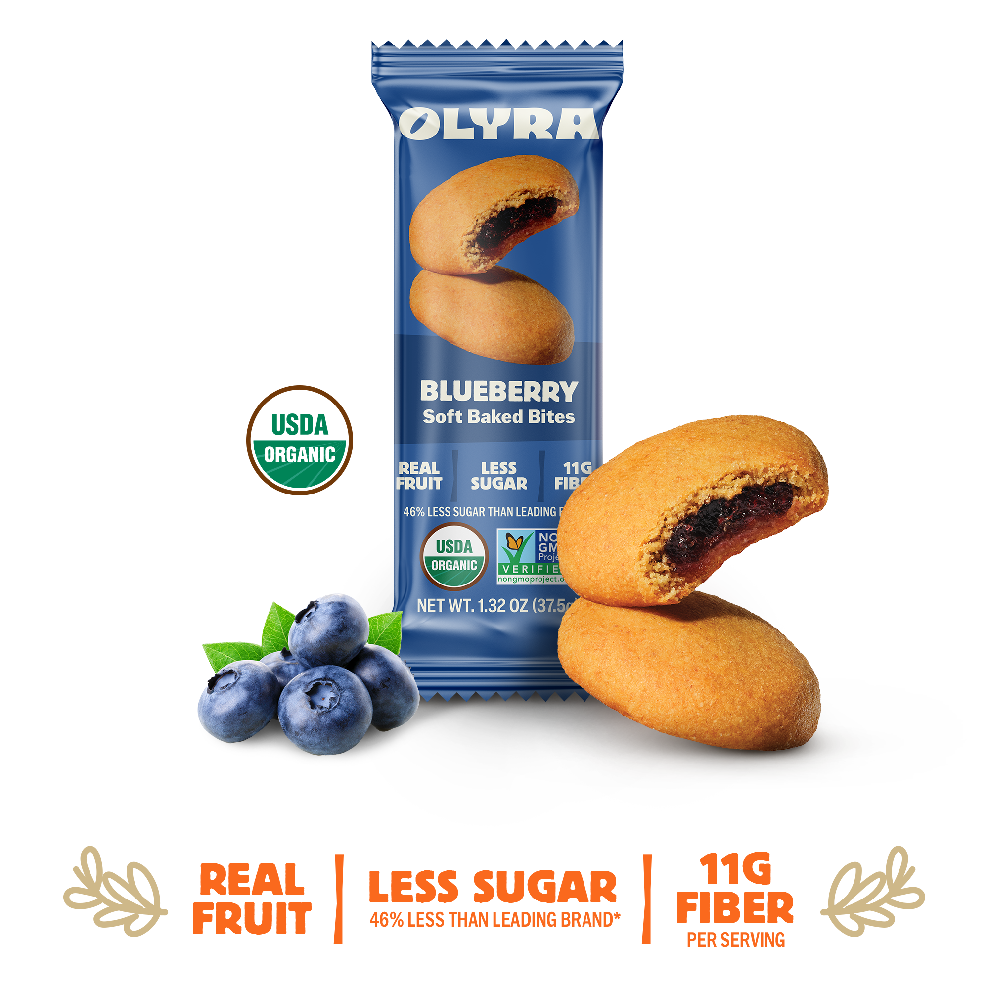 Olyra Blueberry Soft Baked Bites - Ancient Greek Grains, High Fiber ...